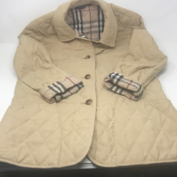 Burberry | Jackets & Coats | Burberry Beige Quilted Jacket | Poshmark